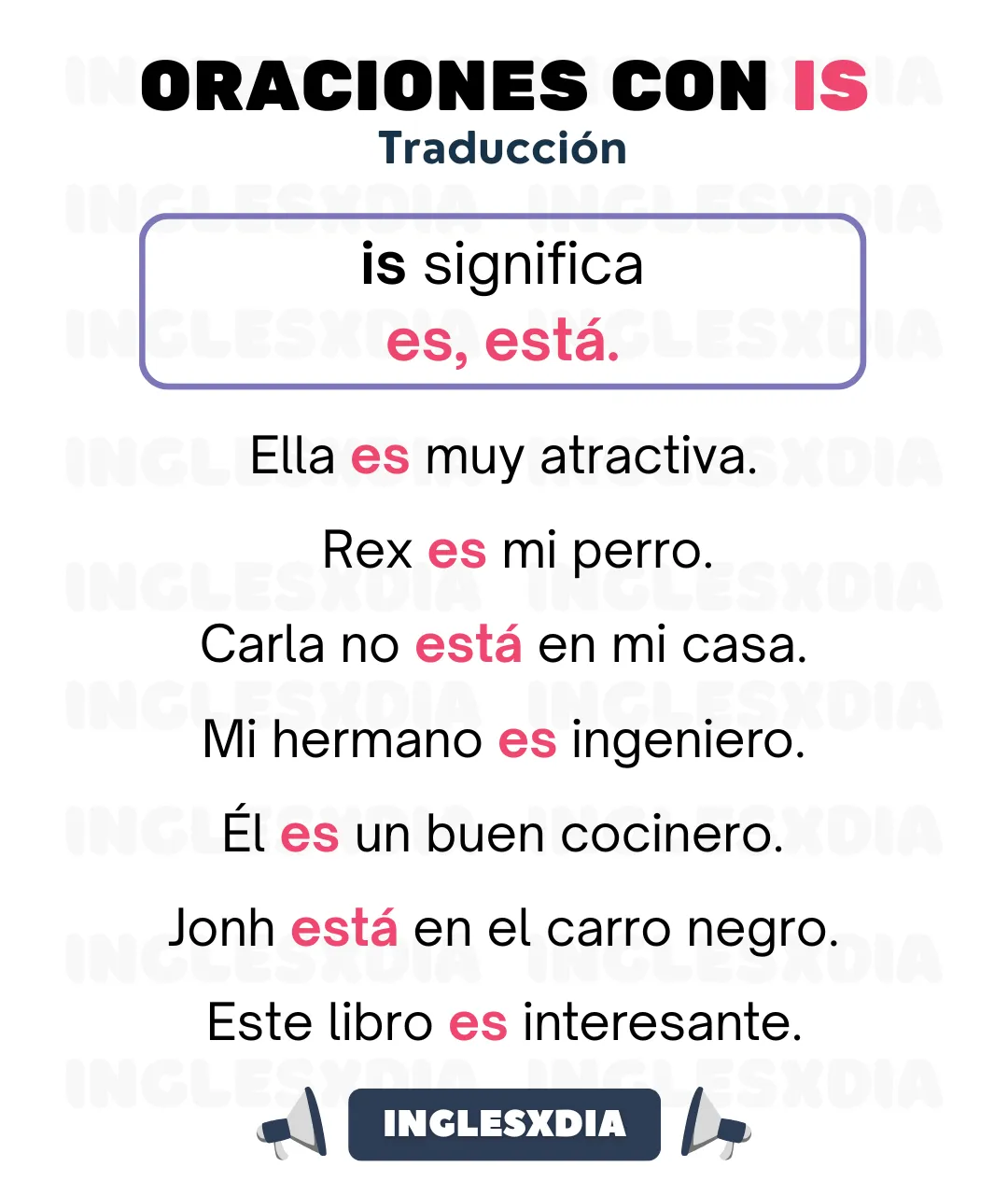 Curso de inglés en línea: Oraciones con is en inglés