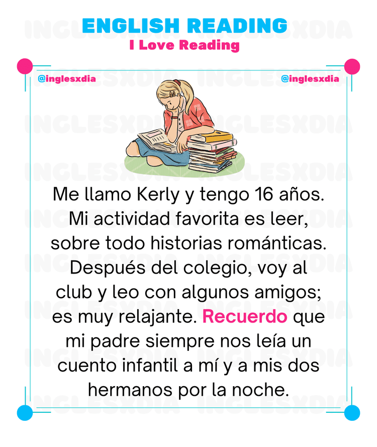 Curso de inglés en línea: Lectura corta · I Love Reading